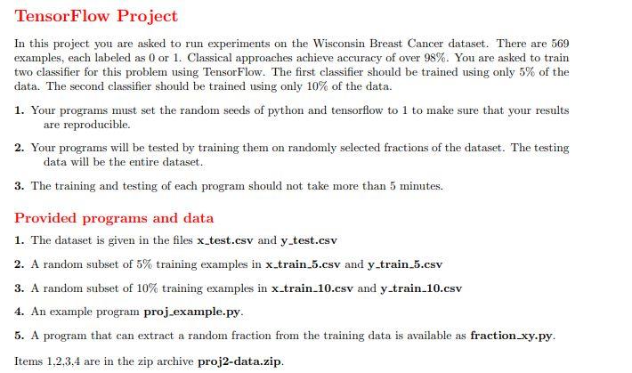 Solved Tensorflow Project In this project you are asked to | Chegg.com