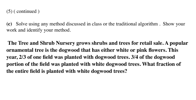 Solved (5) ( ﻿continued)(c) ﻿Solve using any method | Chegg.com