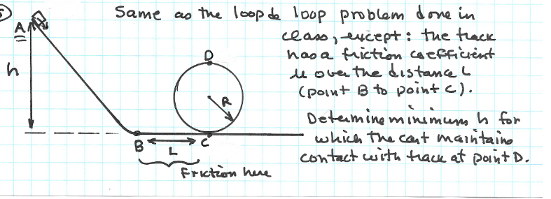 Solved AN h same as the loop de loop problem done in class, | Chegg.com