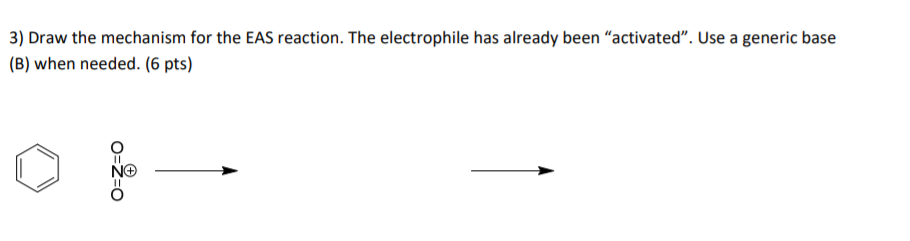 Solved 3) Draw the mechanism for the EAS reaction. The | Chegg.com