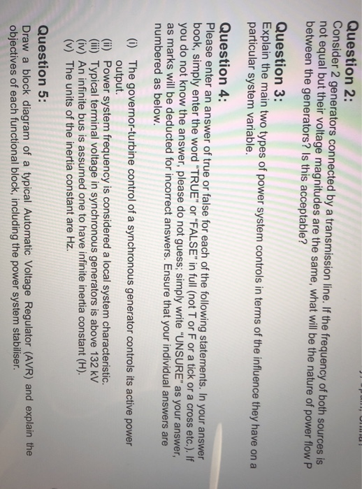 Solved Question 2: Consider 2 generators connected by a | Chegg.com