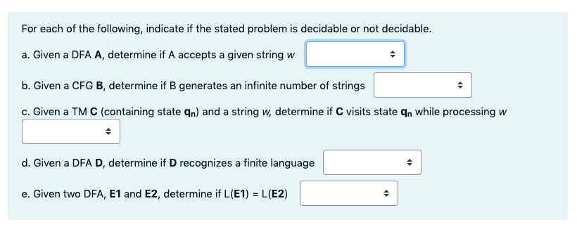 Solved For each of the following, indicate if the stated | Chegg.com