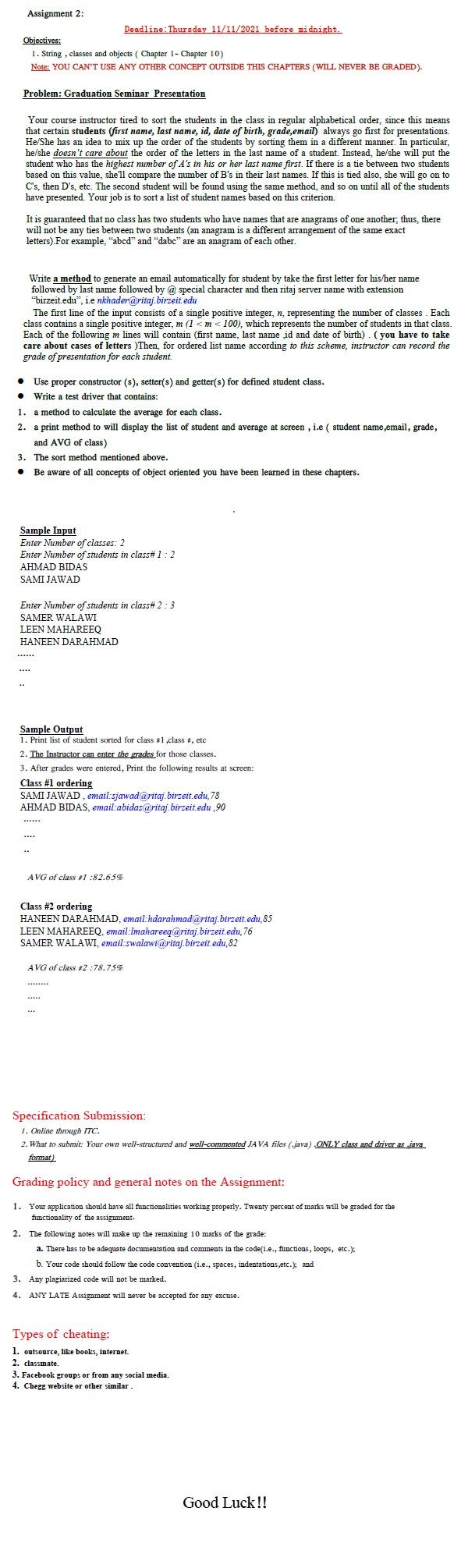 Assignment 2: Deadline: Thursday 11/11/2021 before | Chegg.com