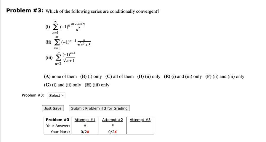 Solved blem \#3: Which of the following series are | Chegg.com