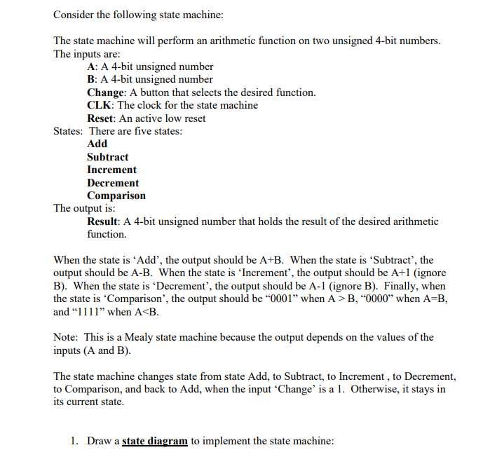 Solved Draw the state diagram on paper just wanting to check | Chegg.com