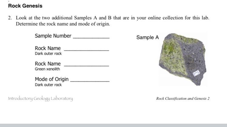 Solved Rock Genesis 2. Look at the two additional Samples A | Chegg.com