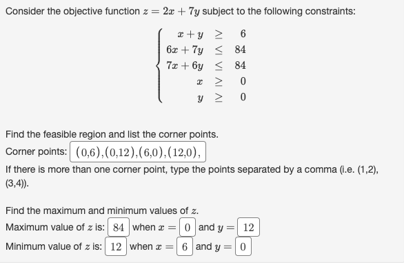 Solved Consider The Objective Function Z 2x 7y Subject
