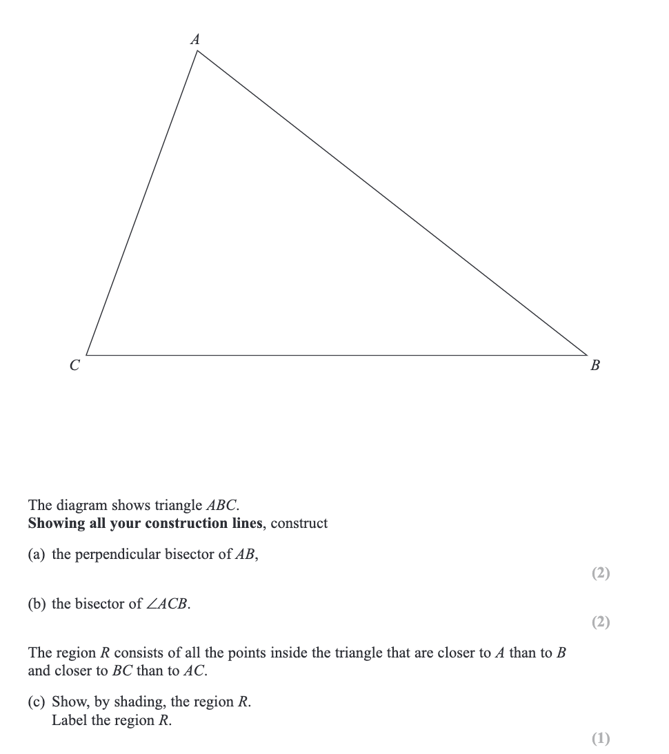 Solved А C B The diagram shows triangle ABC. Showing all | Chegg.com