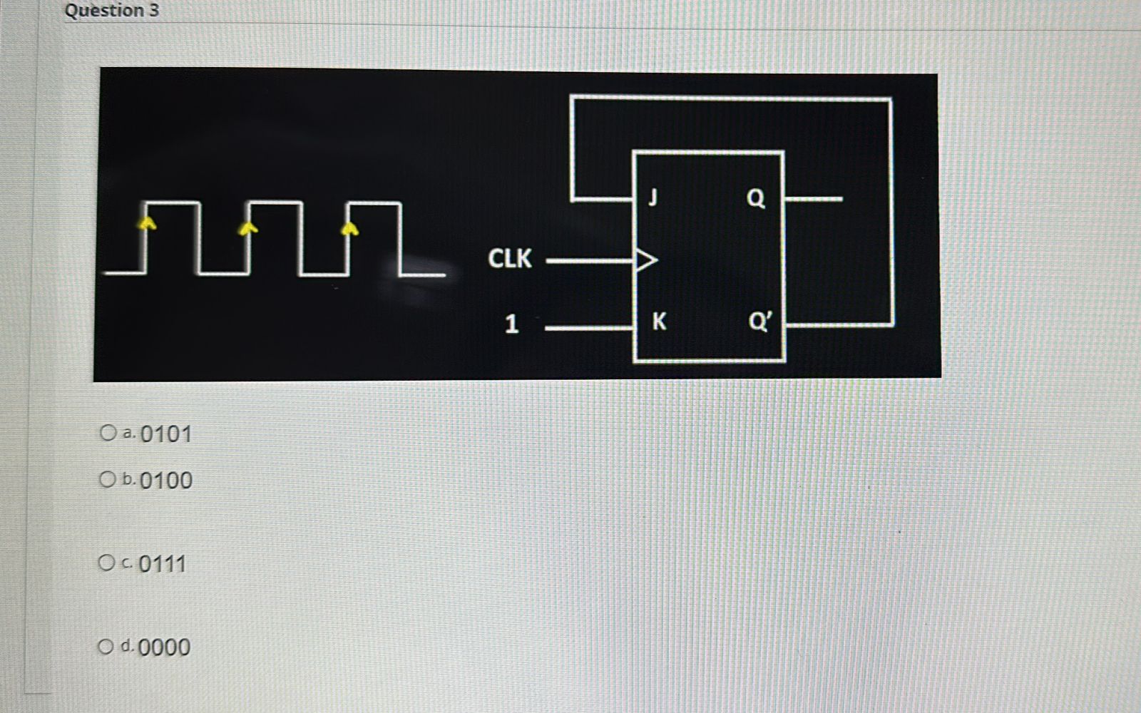 Solved a. 0101b. 0100c. 0111d. 0000 | Chegg.com