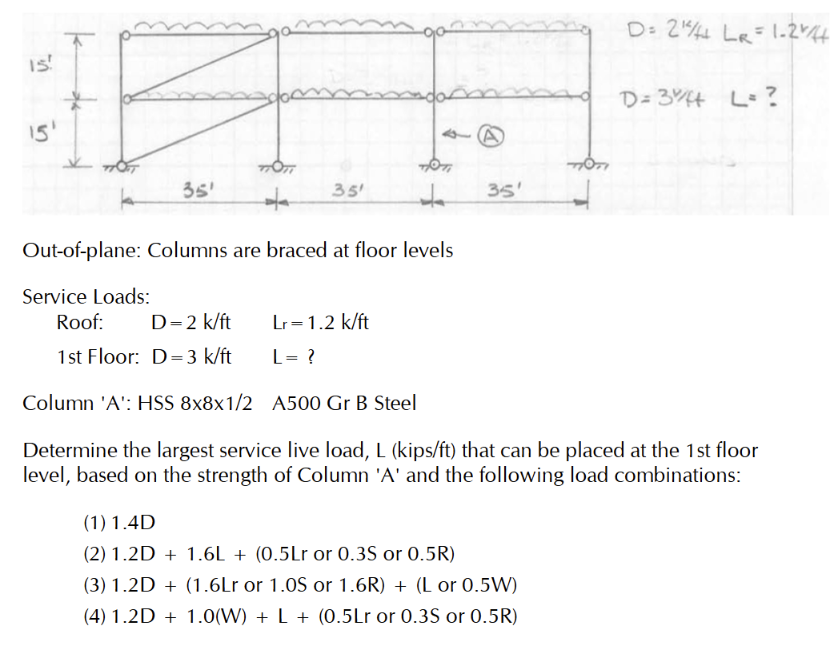 Solved Out-of-plane: Columns are braced at ﻿floor | Chegg.com