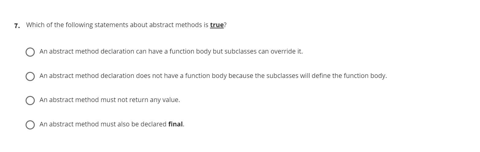 Solved 6. Which of the follow statements regarding final | Chegg.com
