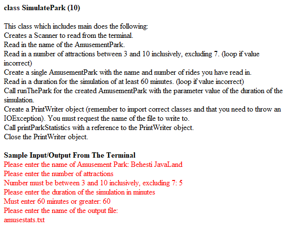 Solved AmusementPark Program. This program provides a | Chegg.com