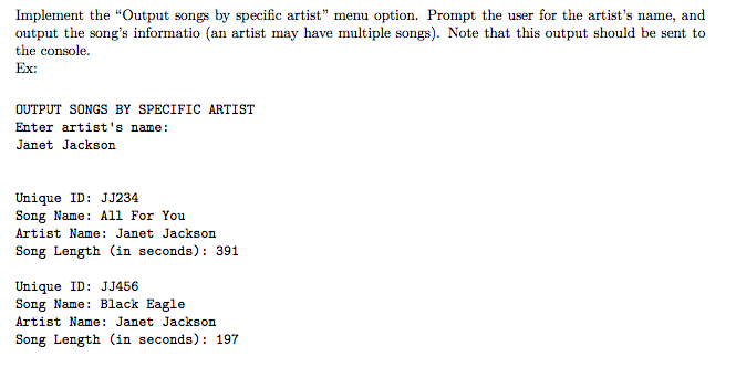 Solved Create two files to submit. SongEntry.java - Class | Chegg.com