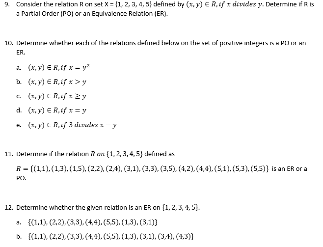 Solved 9. Consider the relation R on set X = {1, 2, 3, 4, 5} | Chegg.com