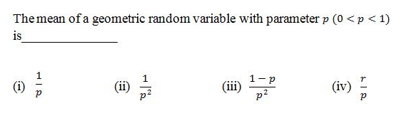 Solved The mean of a geometric random variable with | Chegg.com