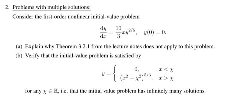 Solved 2 Problems With Multiple Solutions Consider The