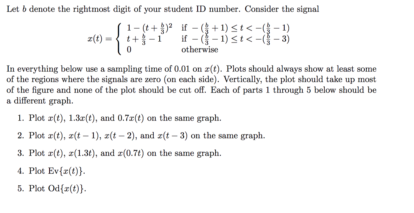 Solved Let b denote the rightmost digit of your student ID | Chegg.com