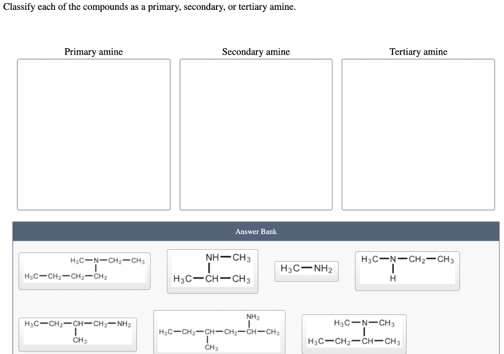 Solved Classify each of the compounds as a primary, | Chegg.com