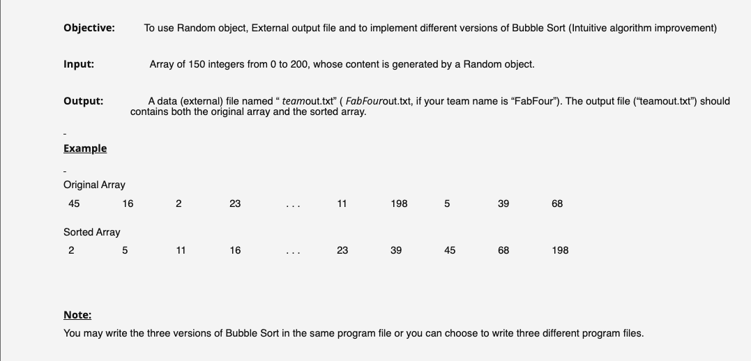 Solved Objective: To use Random object, External output file | Chegg.com