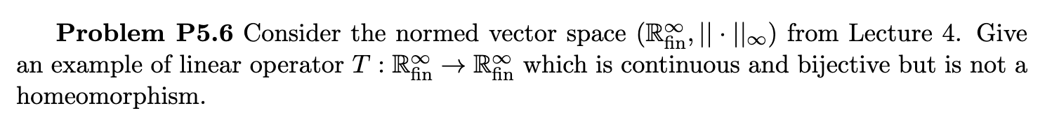 Solved Problem P5.6 Consider the normed vector space | Chegg.com