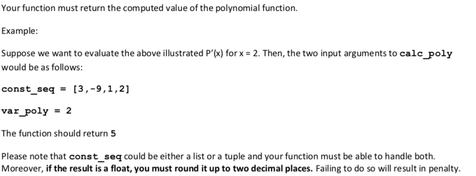 Solved Question 1: Computing Polynomials [35 marks A | Chegg.com