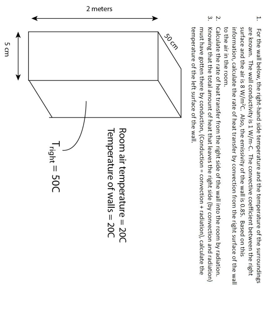 Solved 1. For the wall below, the right-hand side | Chegg.com