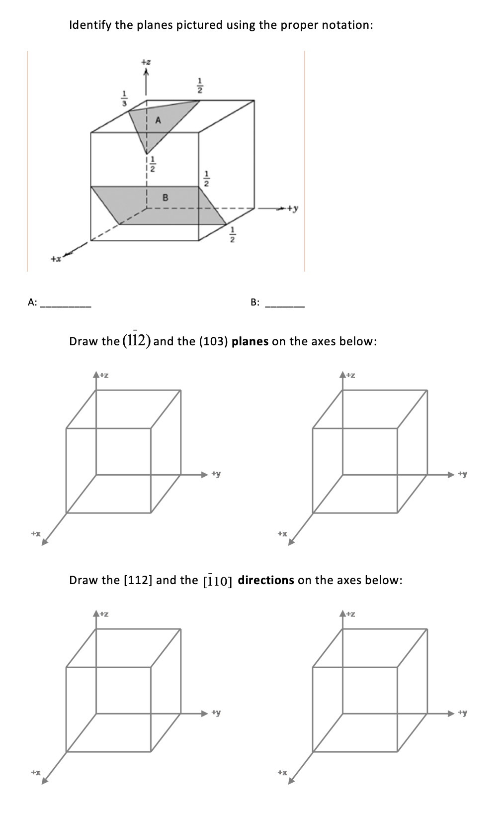 Solved Identify the planes pictured using the proper | Chegg.com