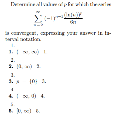 Solved Determine all values of p for which the series | Chegg.com