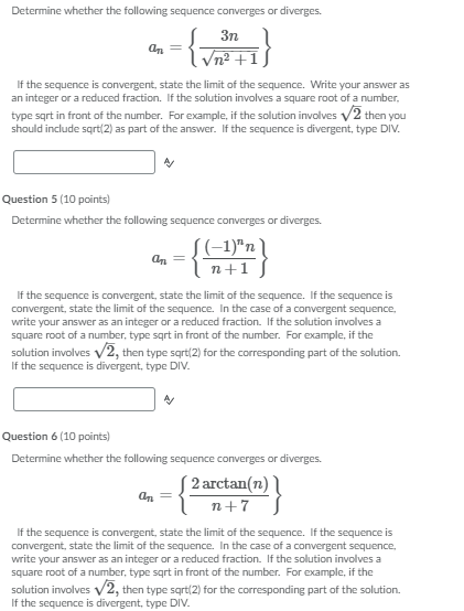 Solved 1} Determine whether the following sequence converges | Chegg.com