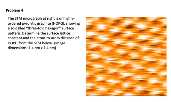 Solved The STM micrograph at right is of highlyordered | Chegg.com