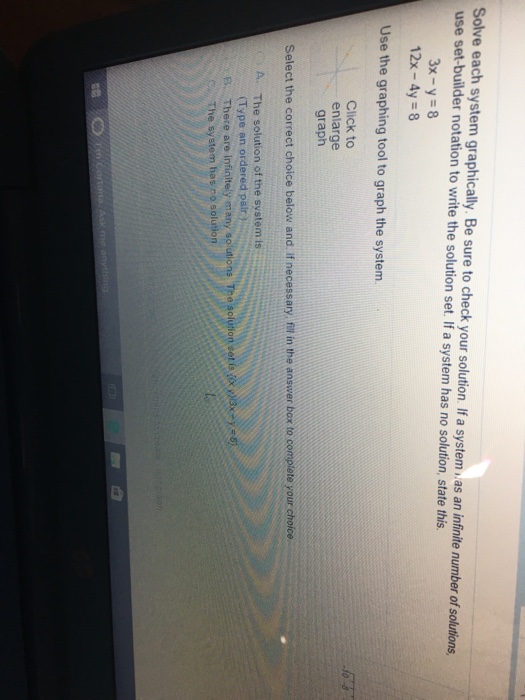 Solved Solve each system graphically. Be sure to check your | Chegg.com