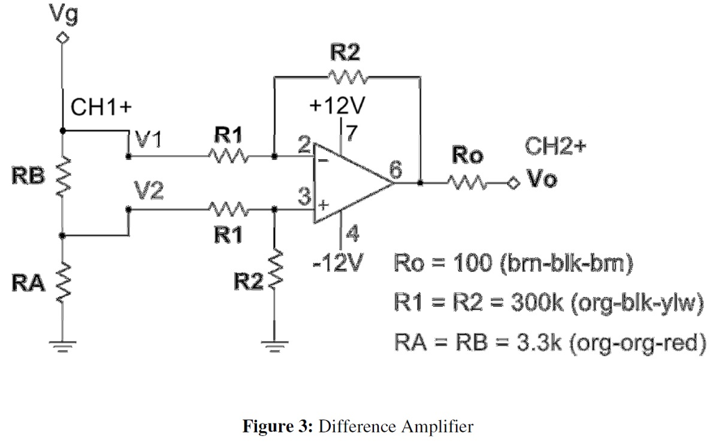 Voltage divider differential amplifier circuit