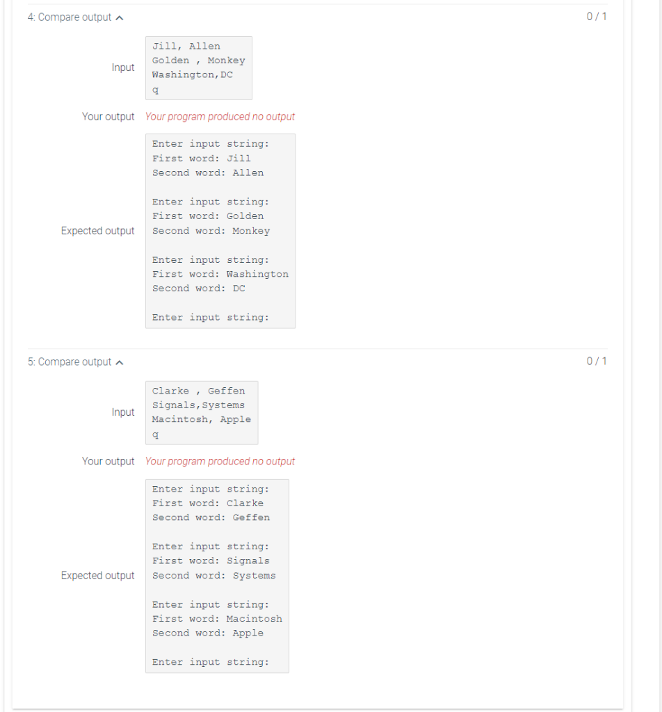 Solved 9.7 LAB: Warm up: Parsing strings (1) Prompt the user | Chegg.com