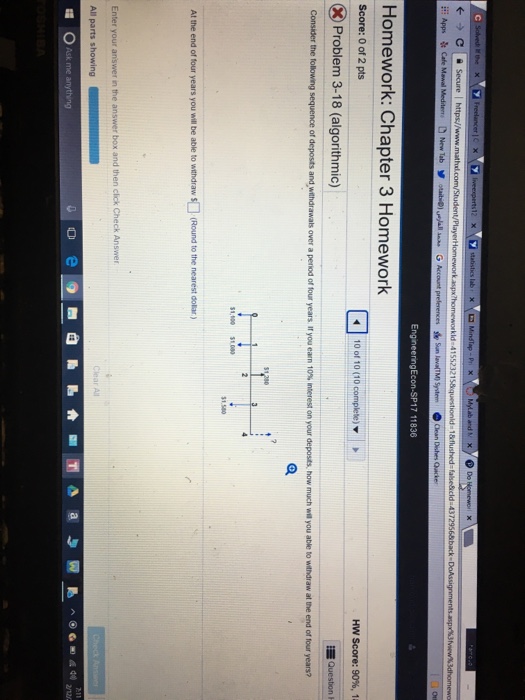 Consider the following sequence of deposits and | Chegg.com