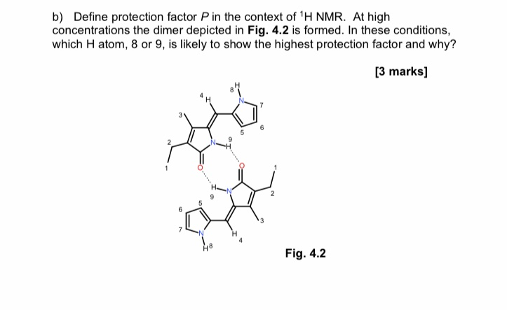 Solved b) Define protection factor P in the context of 'H | Chegg.com