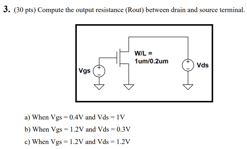 Solved pts) Compute the output resistance (Rout) between | Chegg.com
