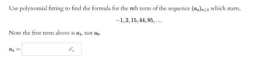 Solved Use the polynomial fitting to find the formula for | Chegg.com