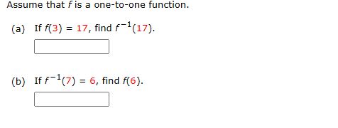 Solved Assume that f ﻿is a one-to-one function.(a) ﻿If | Chegg.com