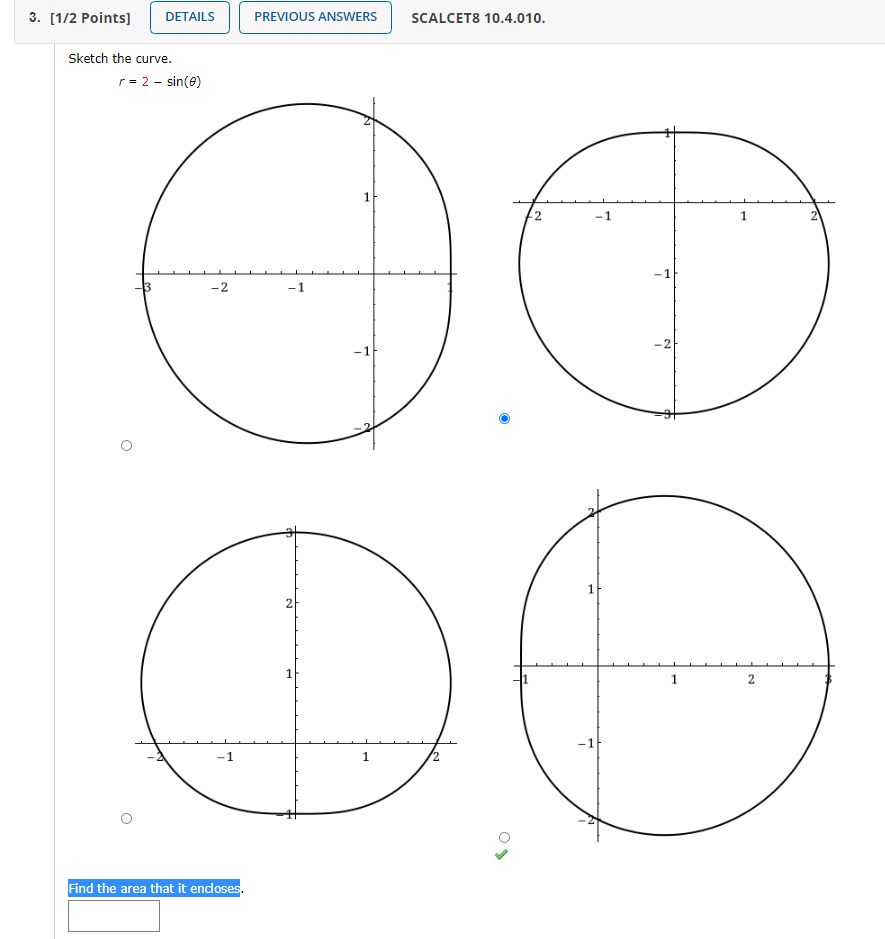 Solved 3. [1/2 points) DETAILS PREVIOUS ANSWERS SCALCET8 | Chegg.com