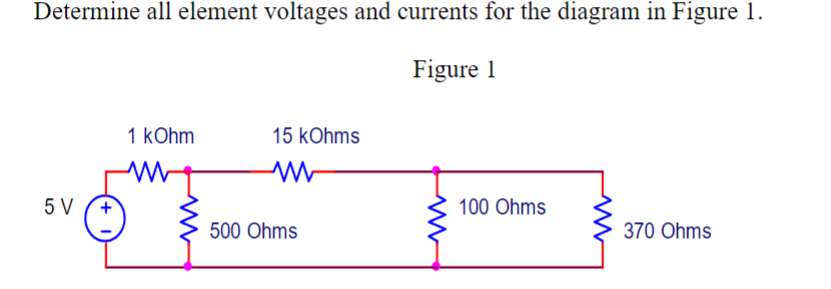 Solved Determine all element voltages and currents for the | Chegg.com