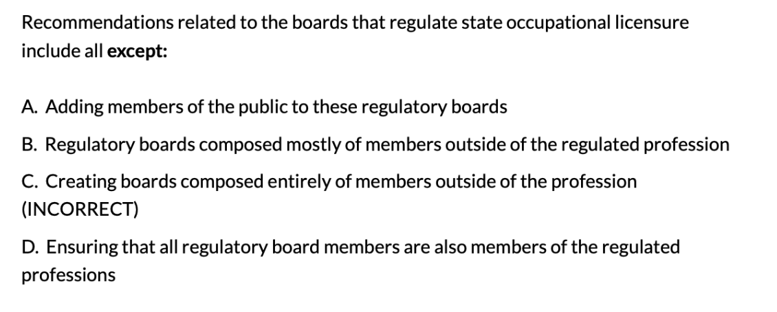 Solved Recommendations related to the boards that regulate | Chegg.com