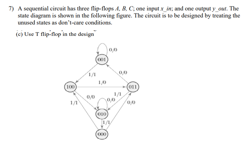 Solved 7) A sequential circuit has three flip-flops A, B, C; | Chegg.com