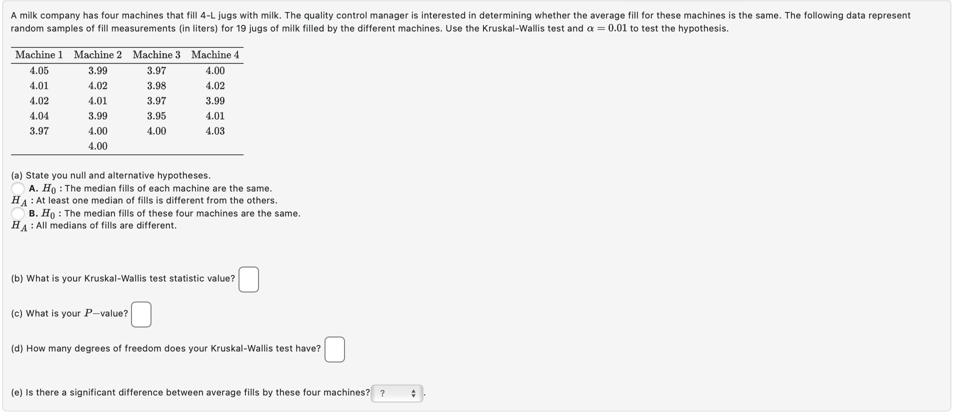 Solved random samples of fill measurements (in liters) ﻿for | Chegg.com