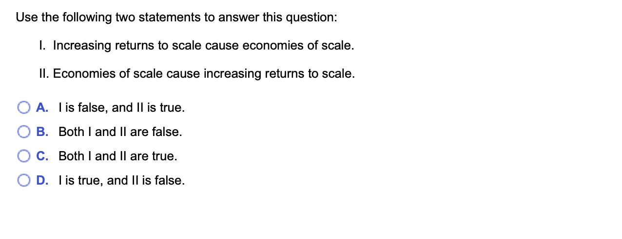 Solved Use the following two statements to answer this | Chegg.com