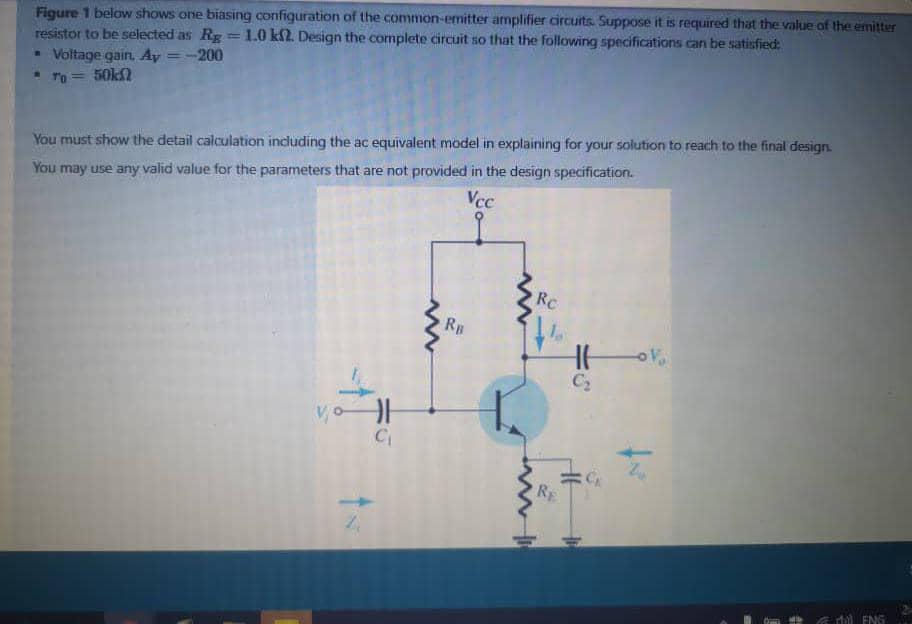 Solved Figure 1 below shows one biasing configuration of the | Chegg.com