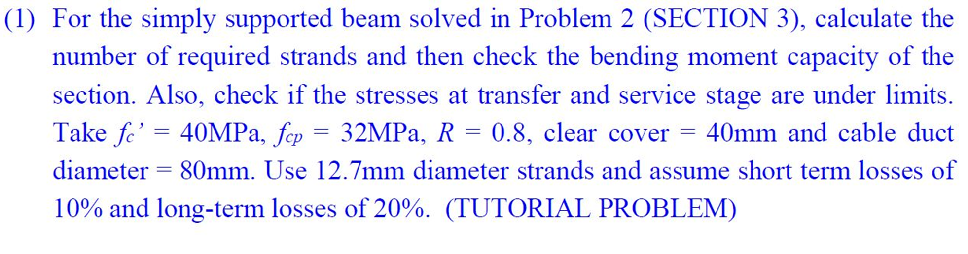 1) For the simply supported beam solved in Problem 2 | Chegg.com
