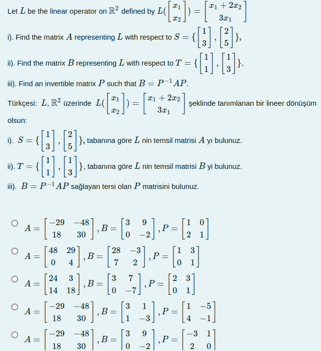 Solved L be the linear operator on R2 defined by | Chegg.com