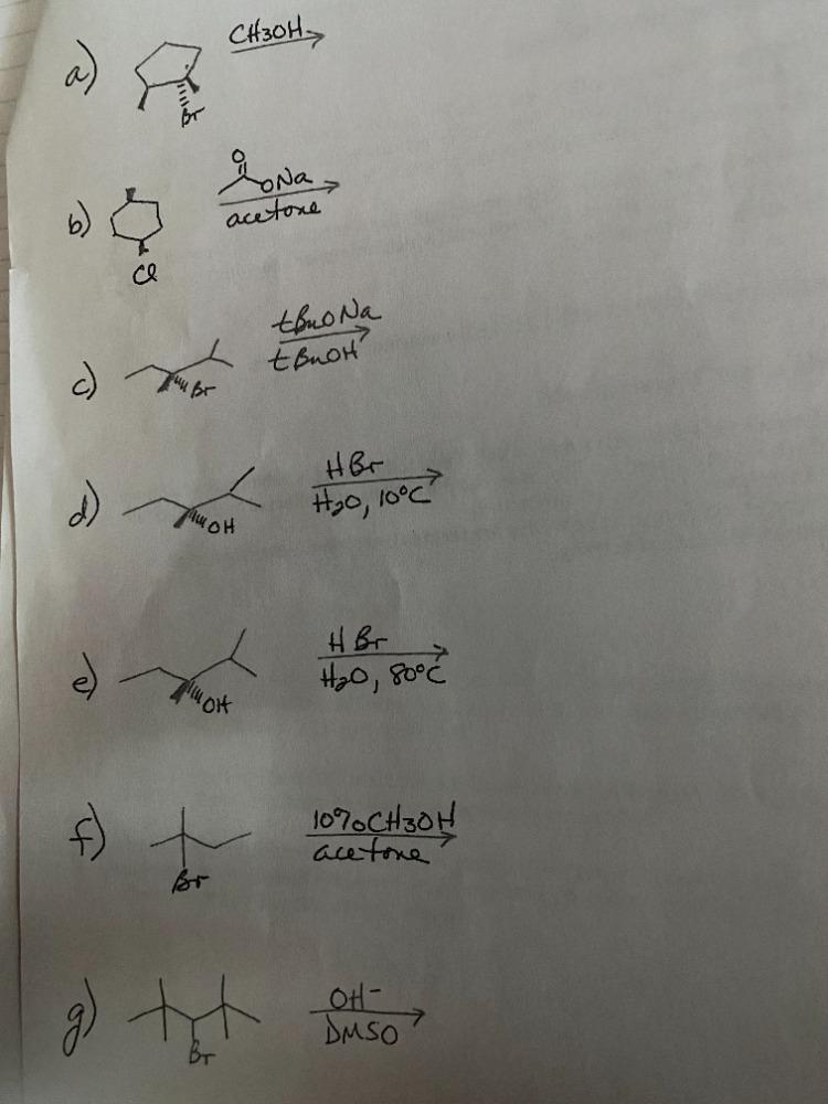 Solved 7. Give the products of the following reactions. | Chegg.com