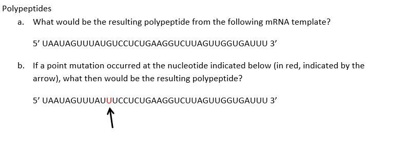 Solved Polypeptides a. What would be the resulting | Chegg.com