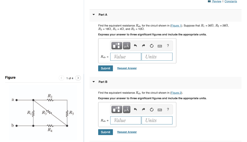 Solved Review Constants Part A Find the equivalent | Chegg.com